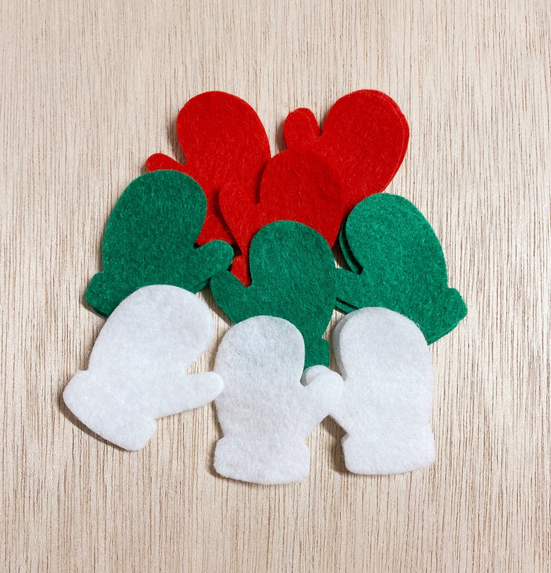 Small Felt Mittens, Gloves, Die Cut Shapes, 15 Pieces, Cut Outs ...
