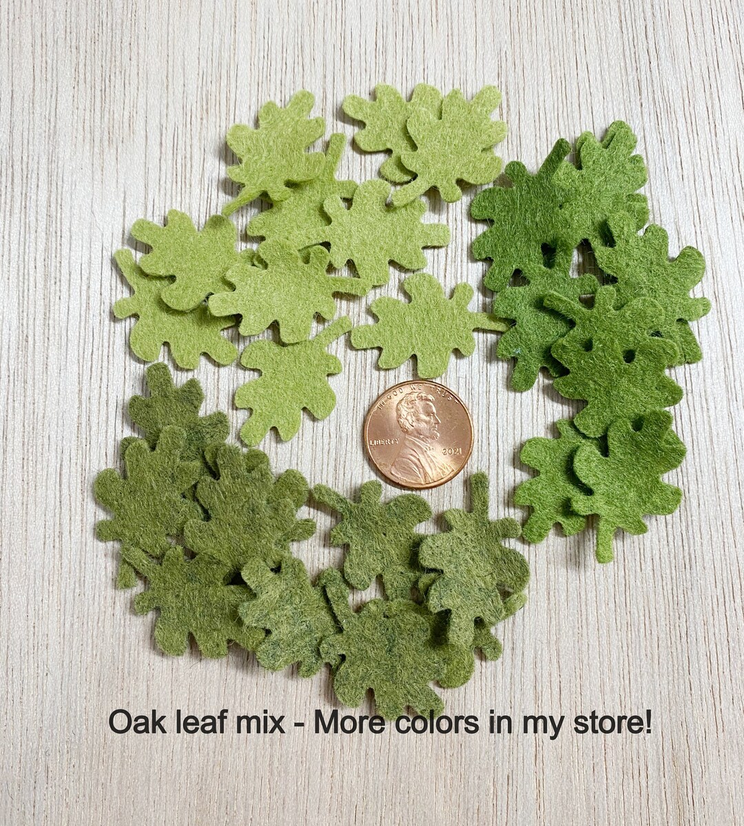 Felt Oak Leaves, VERY SMALL, 30 Piece Olive Mix, Oak Leaf, Foliage ...
