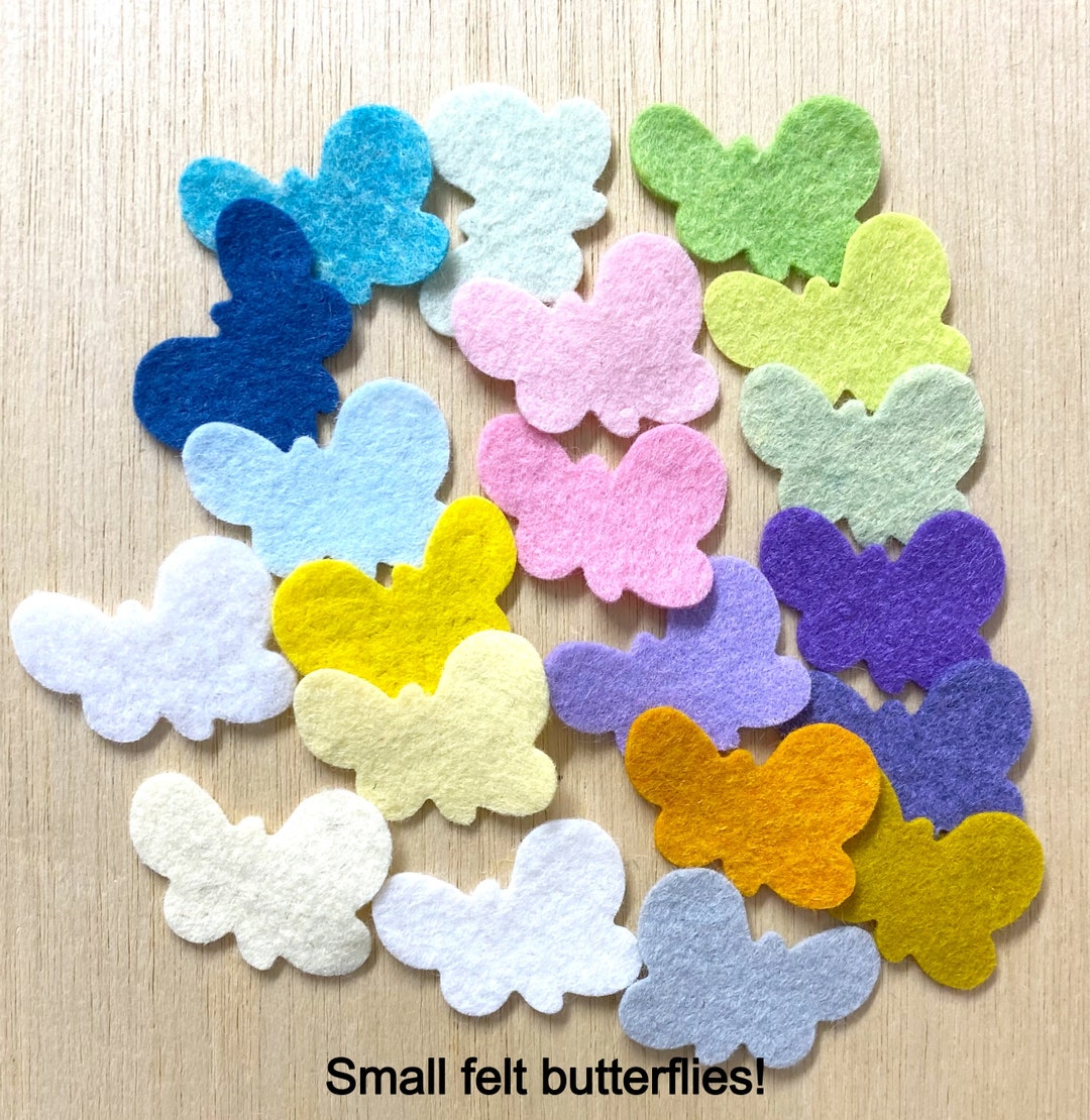 Small Felt Butterfly, 20 Pieces, Felt Butterflies, Cut Outs, Die Cut ...