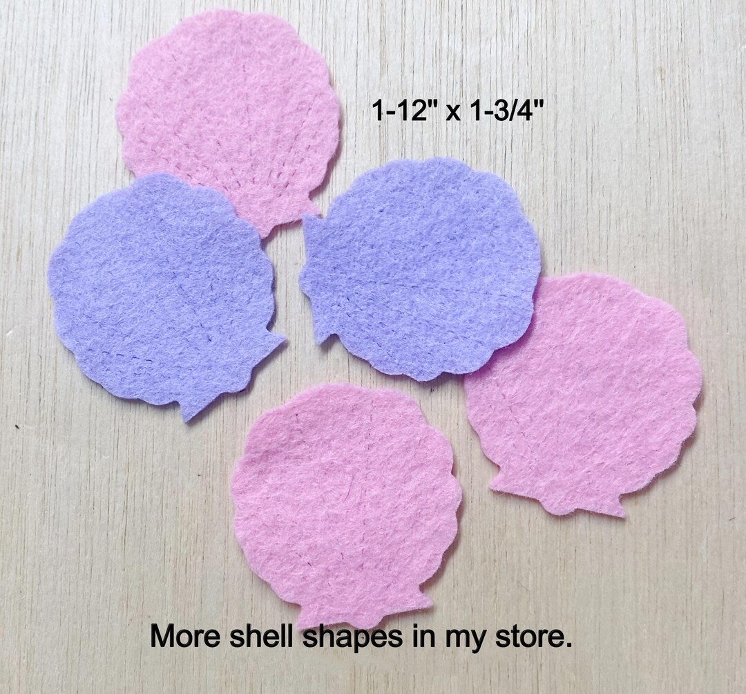5 Felt Seashell, LARGE Shells, Die Cut Shapes, Sea Life Felt, Starfish ...