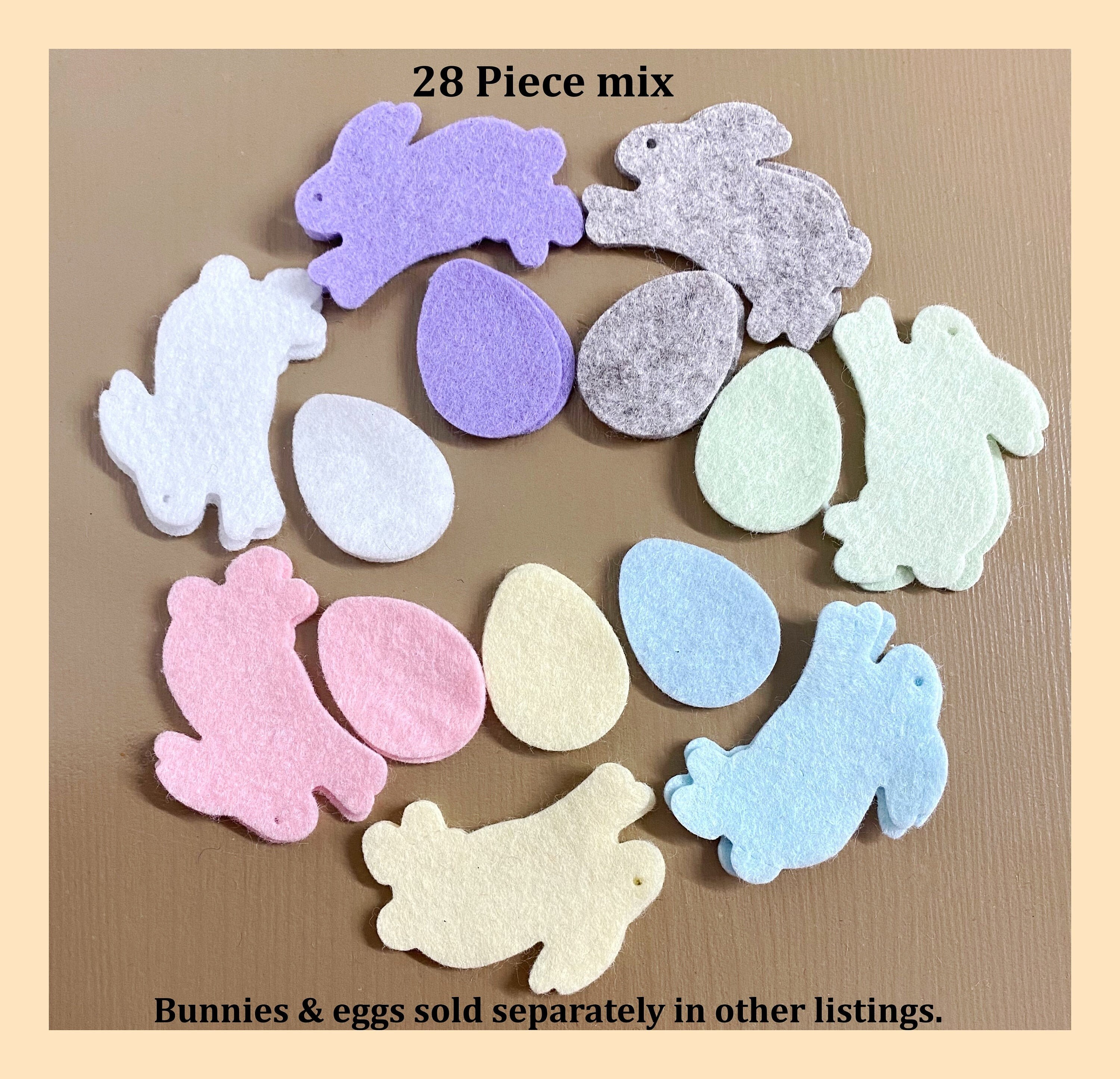 Felt Bunny Egg, Ready to Ship, 28 Mix, Easter, Die Cut Eggs, Die Cut ...