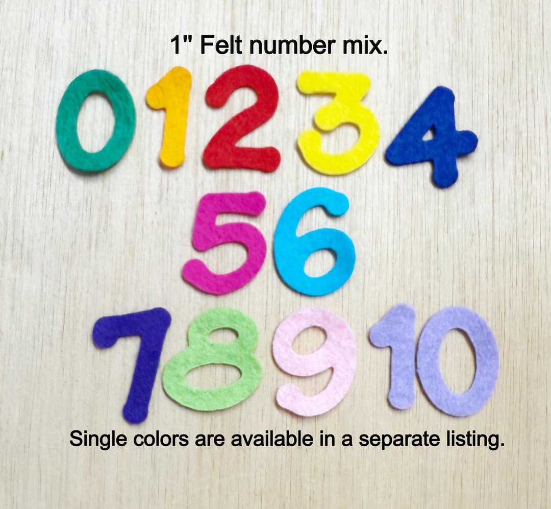 Felt Numbers, Small Felt Number Mix, See Description for Size, Wool ...