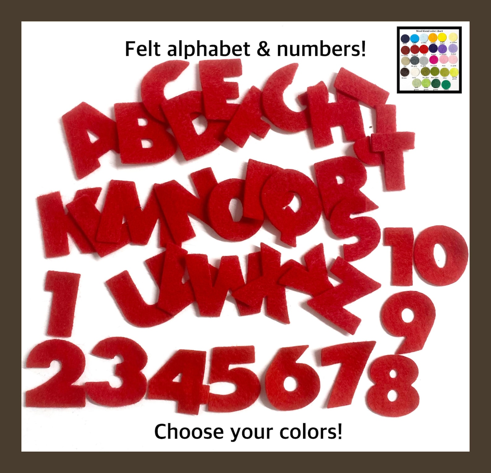 Felt Alphabet and Numbers, A-Z, 26 Letters, 0-10, Precut Craft Supply ...