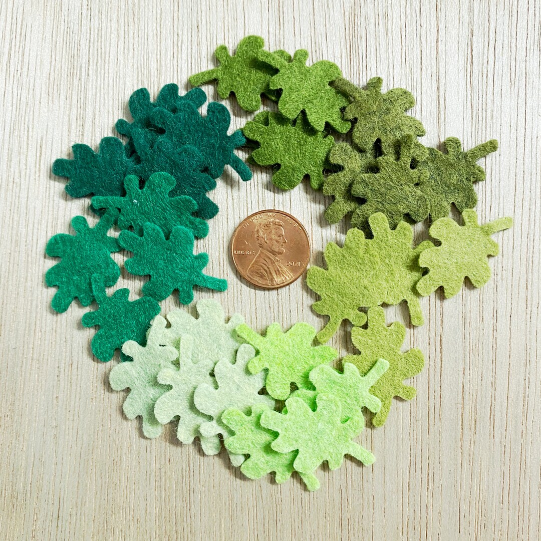 28 VERY SMALL Felt Oak Leaves, Foliage, Small Leaf, Embellishment, Tiny ...