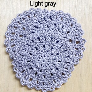 Crochet Doily, Gray, READY to SHIP, Doily, THICK Cotton Thread, Grey ...