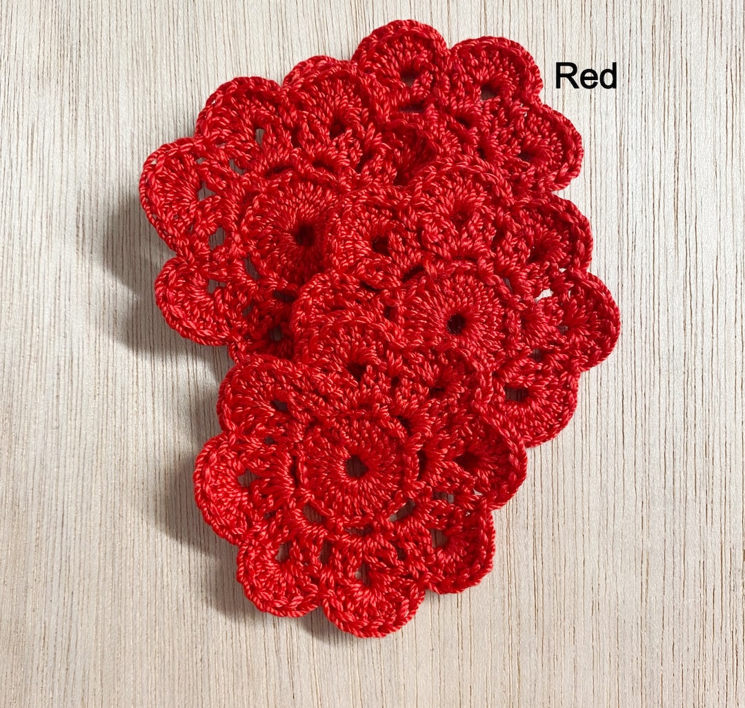 Red Crochet Doilies, READY to SHIP, THICK Cotton Thread, Doily, Craft ...