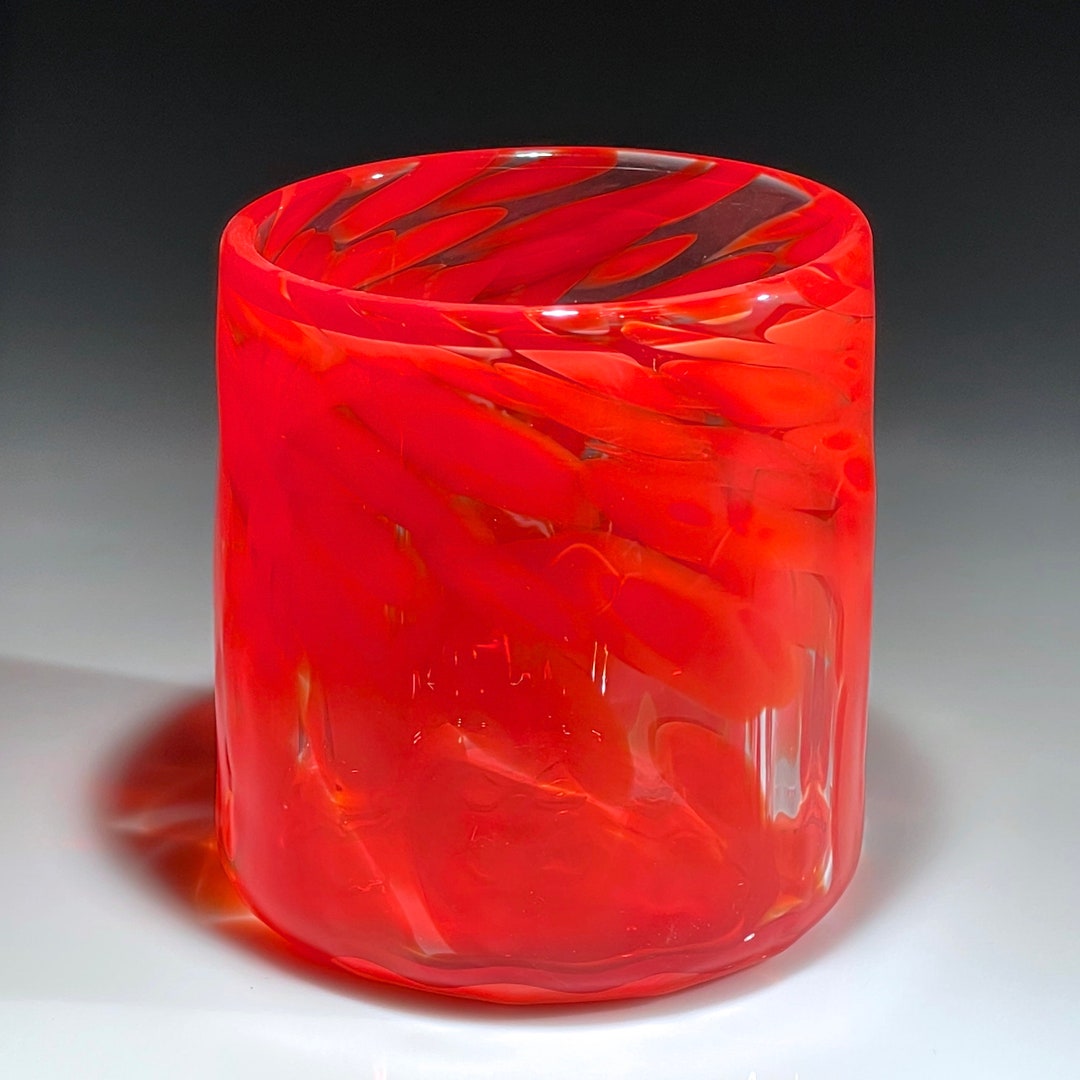 Bright and Beautiful Red Handblown Glass Tumbler - Etsy