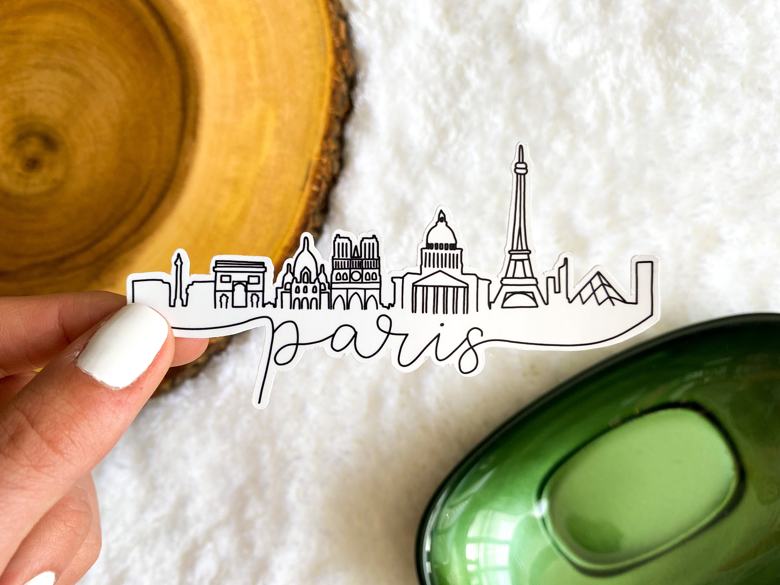 Paris Skyline Sticker | Paris Cityscape Sticker | Vinyl Sticker ...