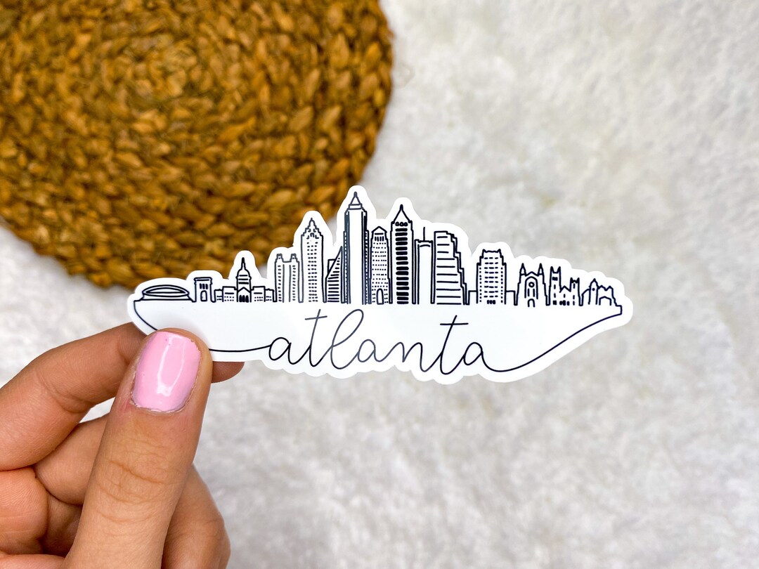 Atlanta Skyline Sticker | Atlanta Cityscape Sticker | Vinyl Sticker ...