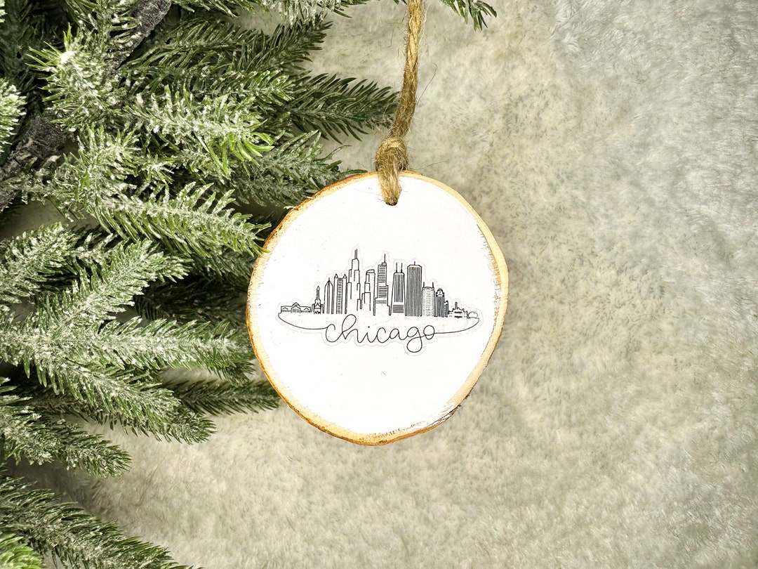 Chicago Skyline Ornament | Chicago Cityscape Ornament | Chicago ...