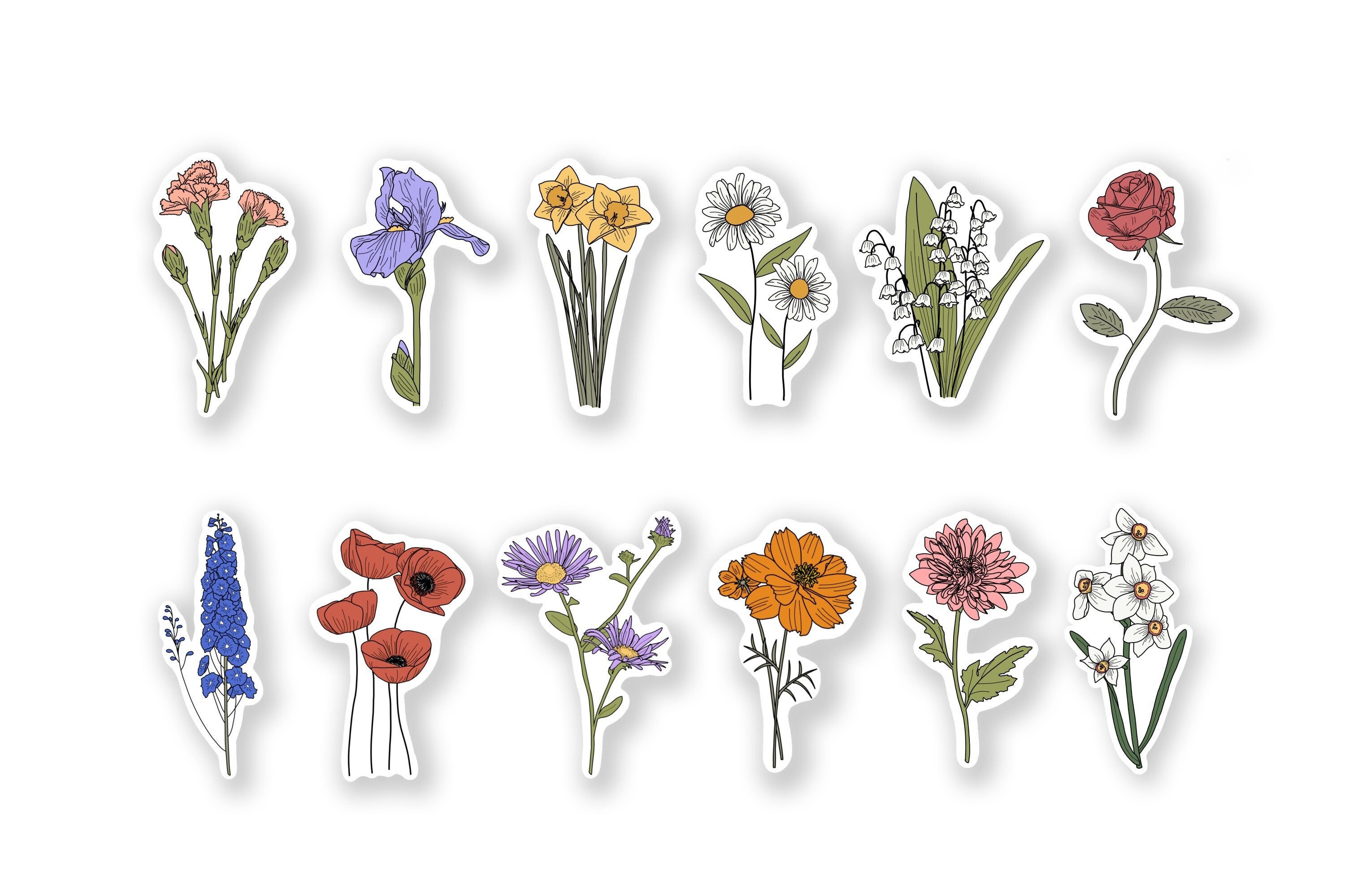 May Birth Month Flower Sticker Flower Stickers for Water - Etsy