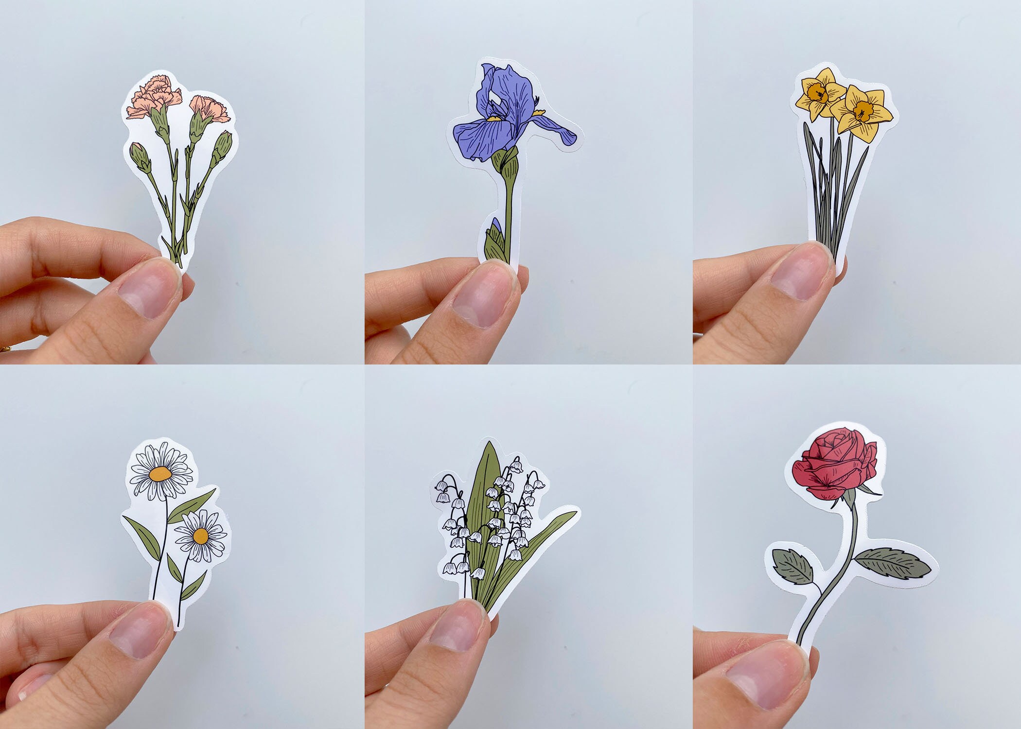 Birth Month Flower Stickers CUSTOM PACK Flower Stickers for - Etsy
