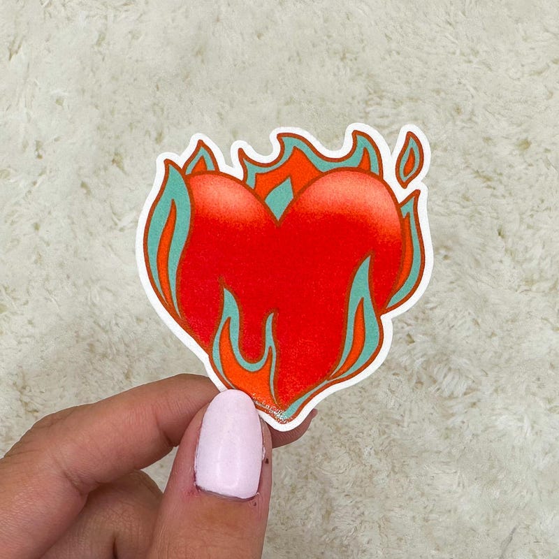 Flaming Heart - Etsy