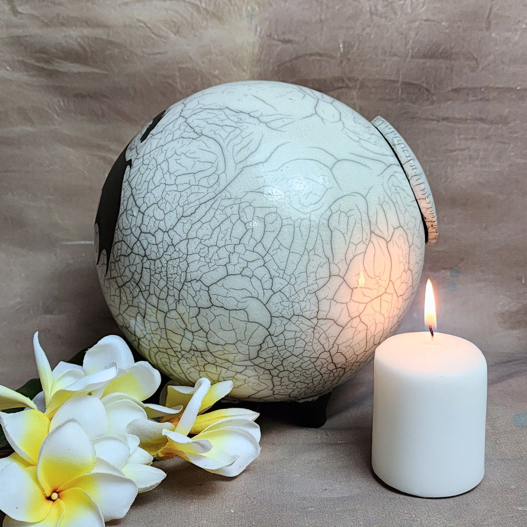 Dragon Moon Urn, Dragon Silhouette, Dragon Urn, Cremation Urn, Raku Urn ...