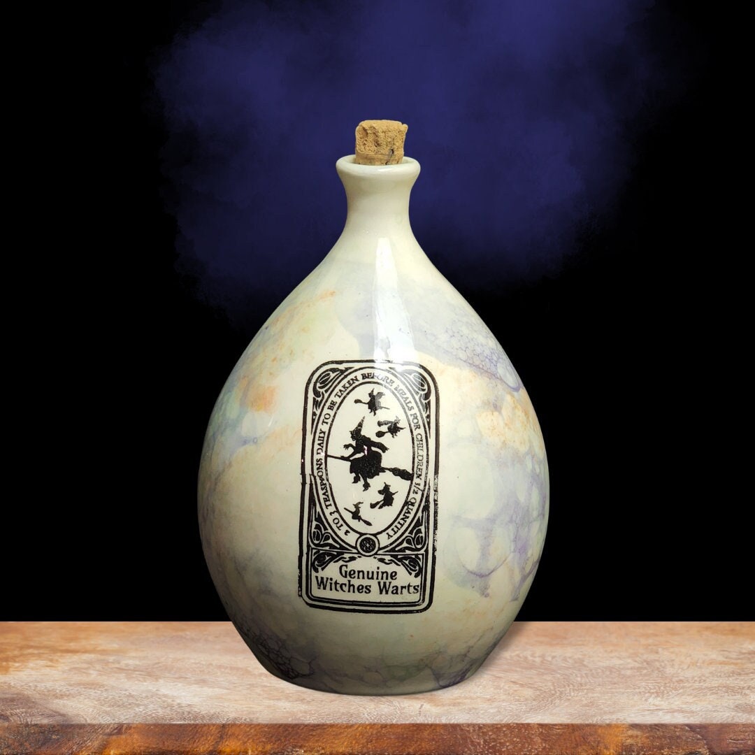Potion Bottle, Genuine Witches Warts, Ceramic Magic Potion Bottle ...