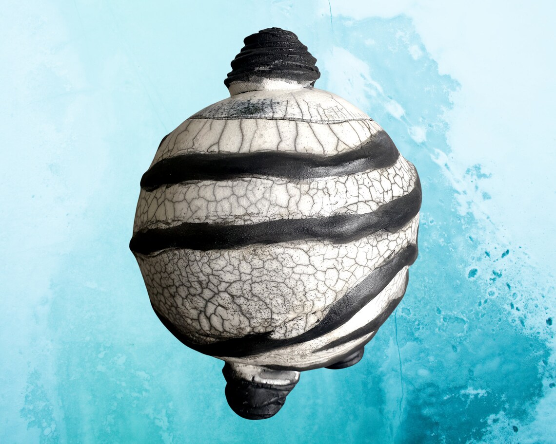 Twirl and Whorl Raku Urn, Cremation Urn, Raky Urn, White Lily Urns ...