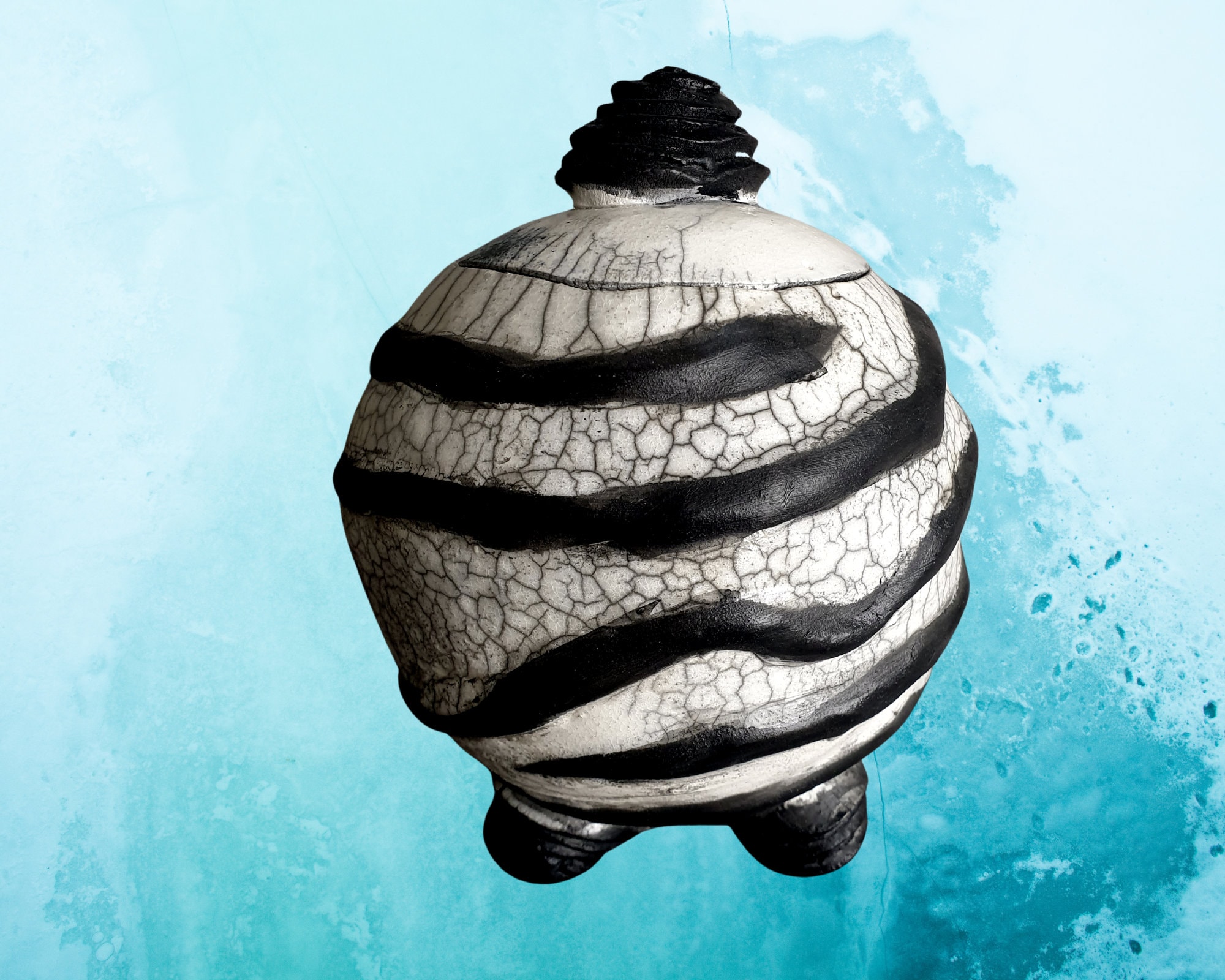 Twirl and Whorl Raku Urn, Cremation Urn, Raky Urn, White Lily Urns ...