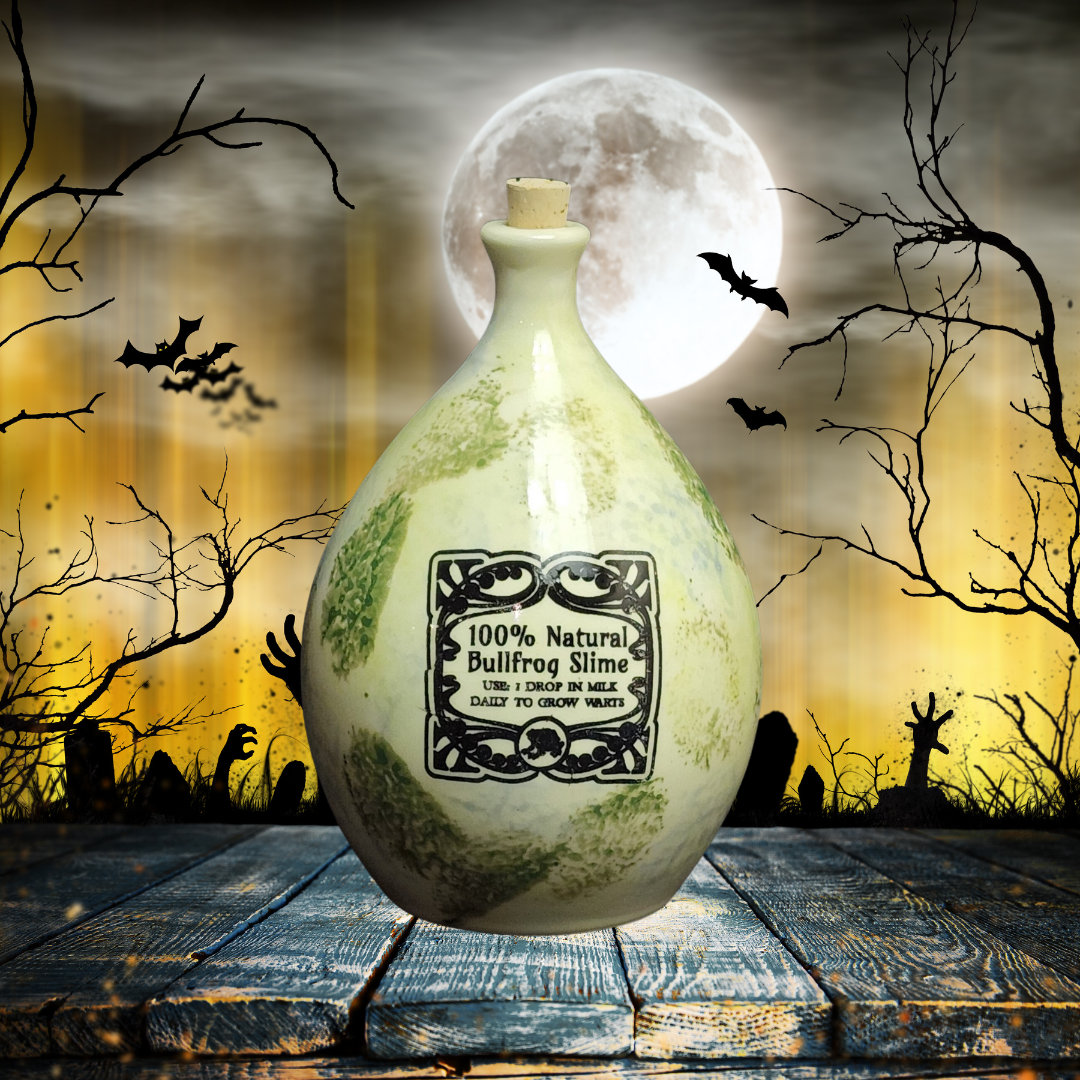 Bullfrog Slime, Potion Bottle, Ceramic Magic Potion Bottle, Halloween ...