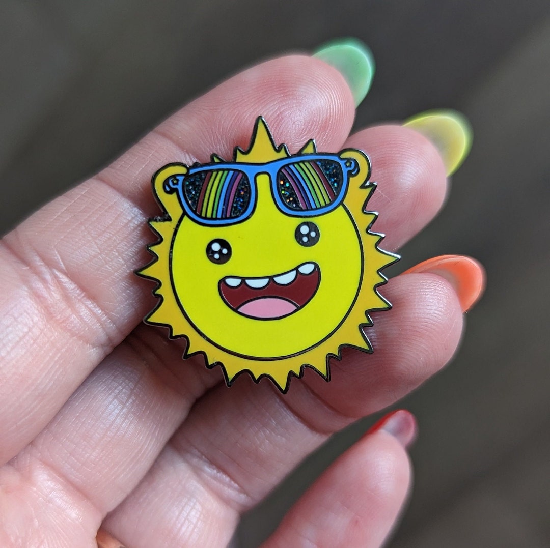 Happy Sun Pin | Hard Enamel Lapel Pin | Space | Planet Pin - Etsy