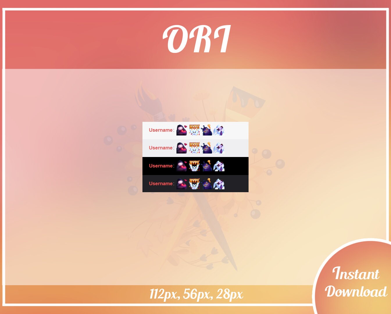 4x Premade Kawaii Ori Sub Emotes Twitch & Discord P2U - Etsy