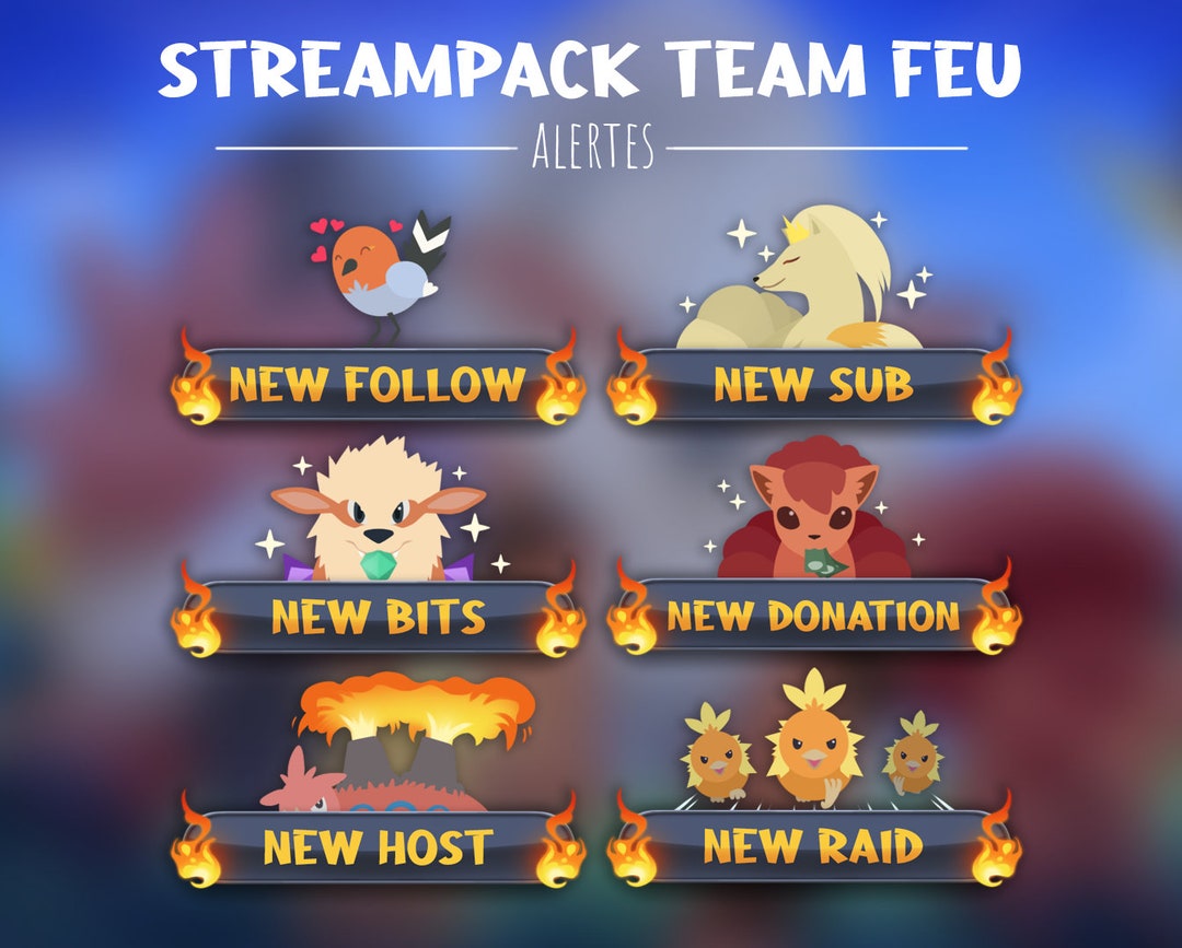 Premade Team Fire Alerts Twitch Pack P2U - Etsy