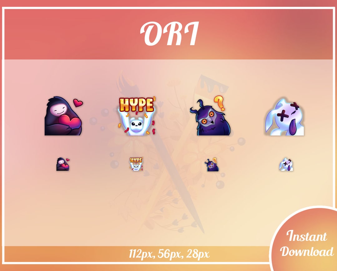 4x Premade Kawaii Ori Sub Emotes Twitch & Discord P2U - Etsy