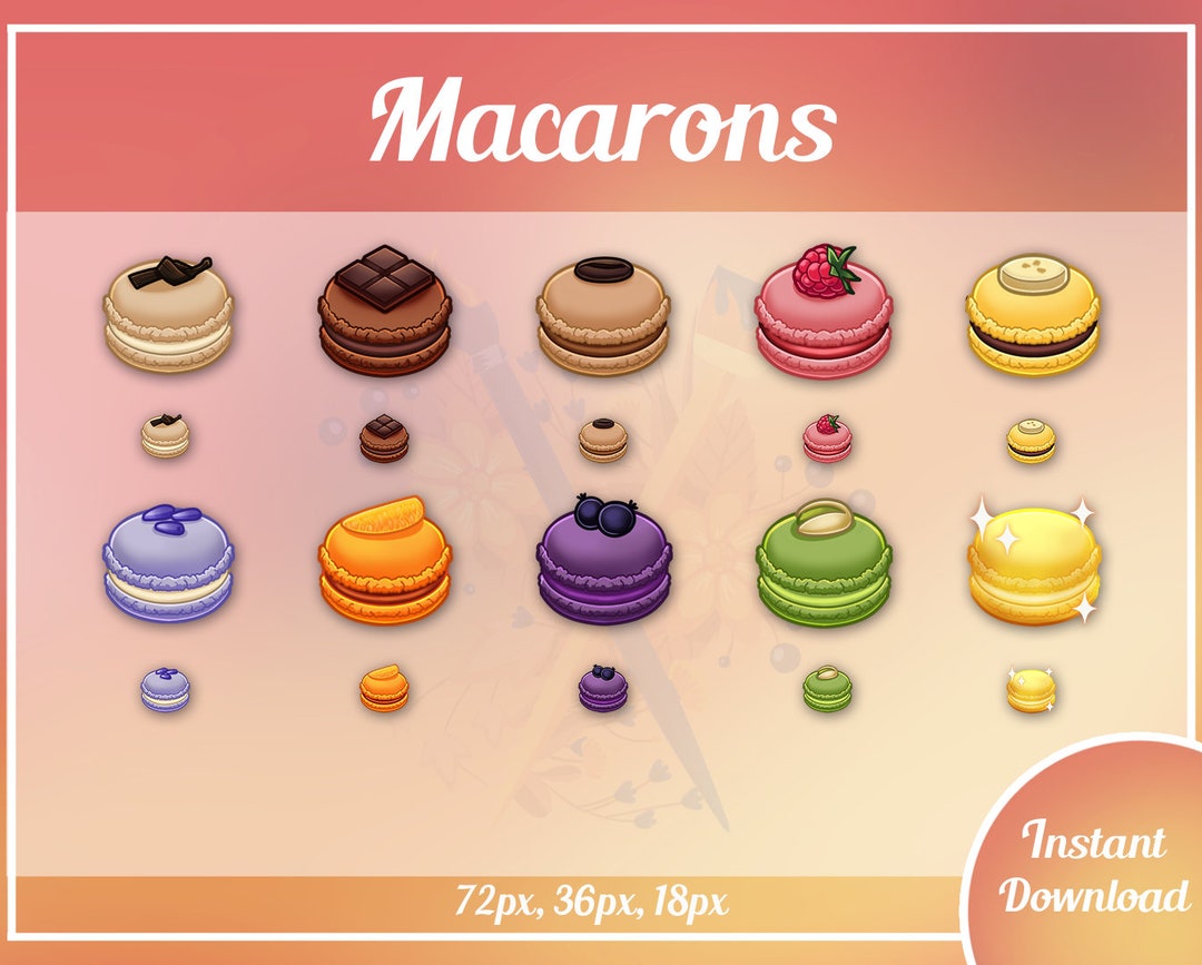10x Premade Cute Macaron Sub Bit Badges Twitch & Discord Pack P2U - Etsy