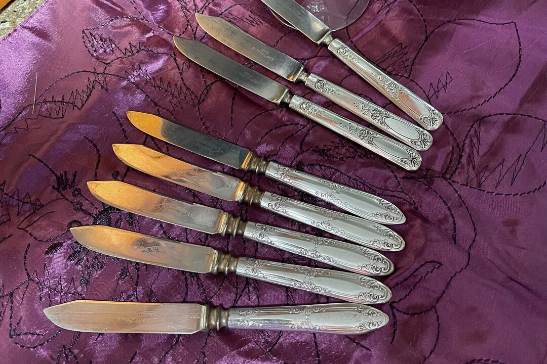 9 Cheese/butter Knives, Silver Plate, Antique 1800s, Weighted Handle, 6 ...