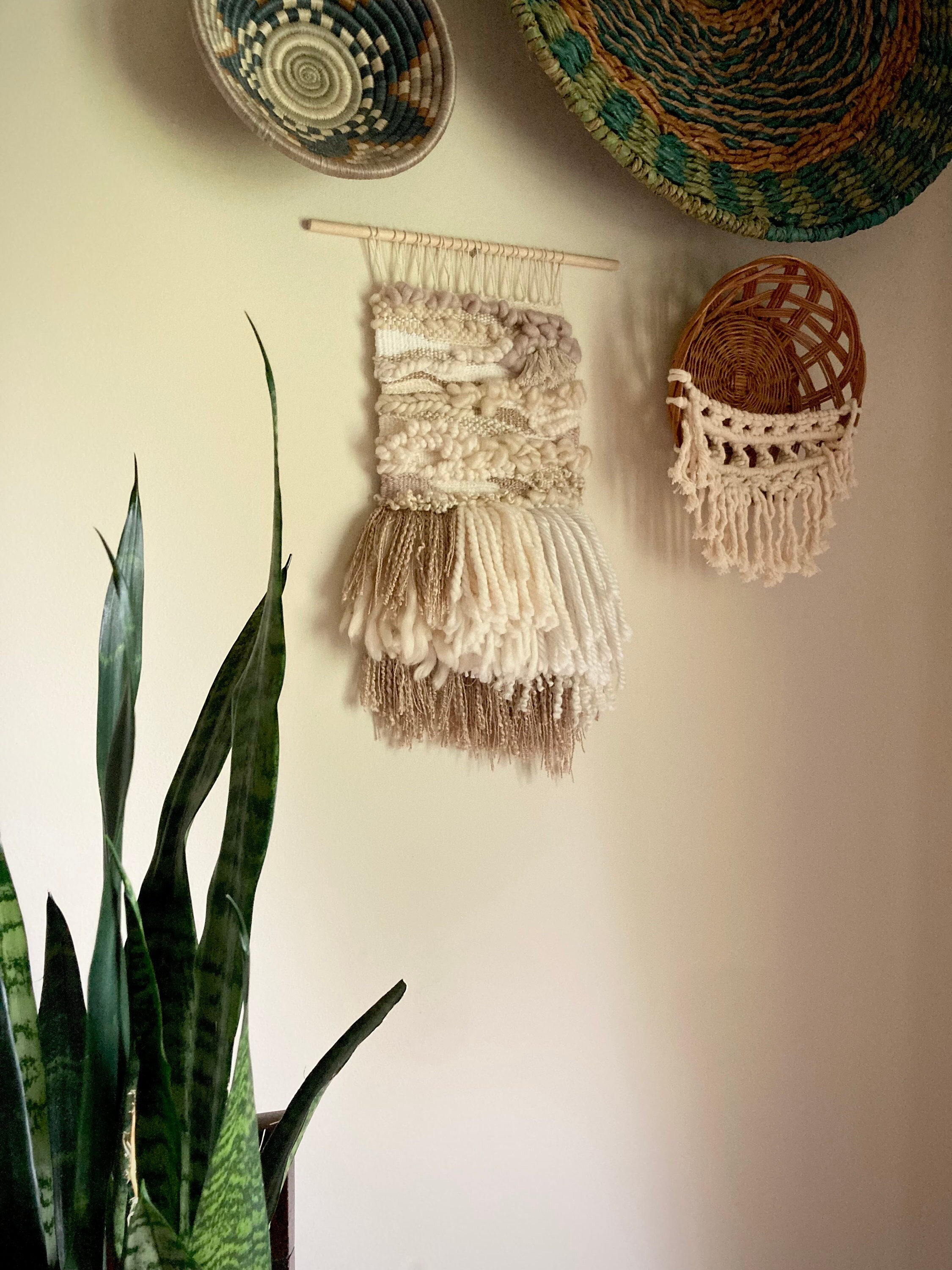 Handmade Weaving, Wall Decor, Neutral, Textured, Fiber Art - Etsy