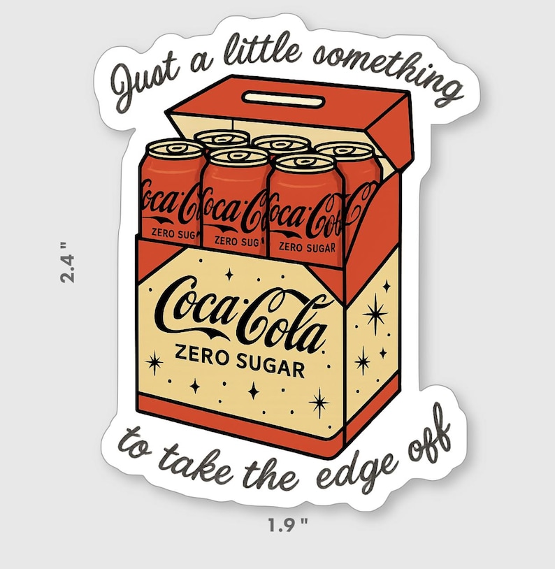 Coca-cola Zero Fridge Cig Sticker: Funny Caffeine Addiction, Matte ...