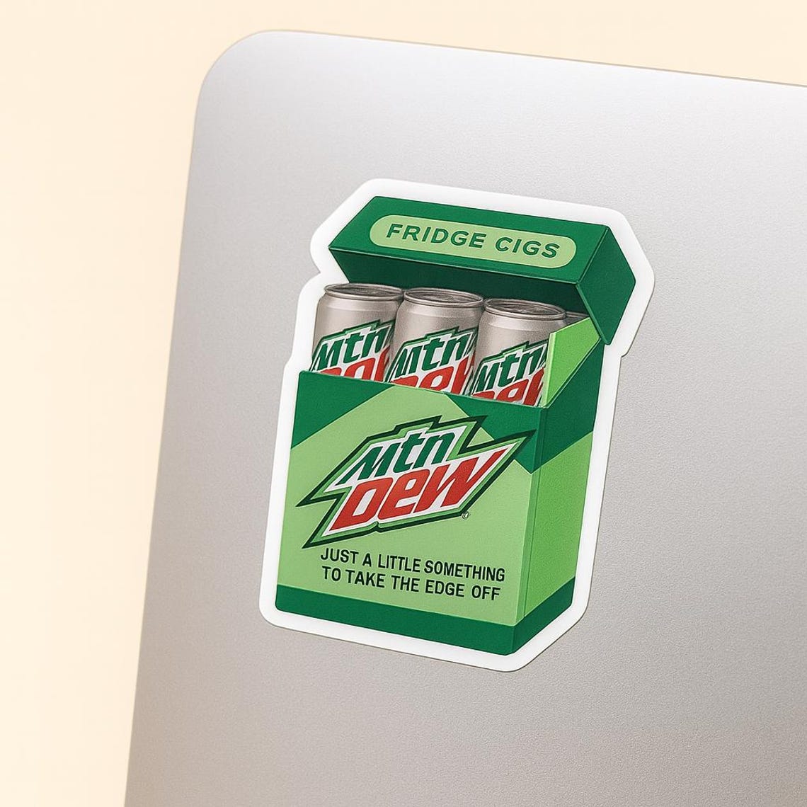 Mtn Dew Funny Fridge Cigs Sticker - Matte Vinyl, Laptop or Waterbottle ...
