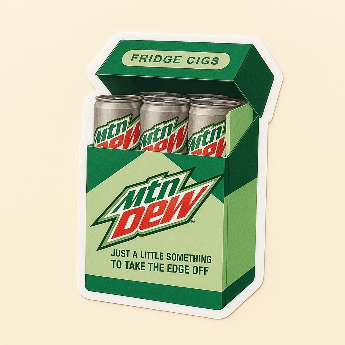 Mtn Dew Funny Fridge Cigs Sticker - Matte Vinyl, Laptop or Waterbottle ...