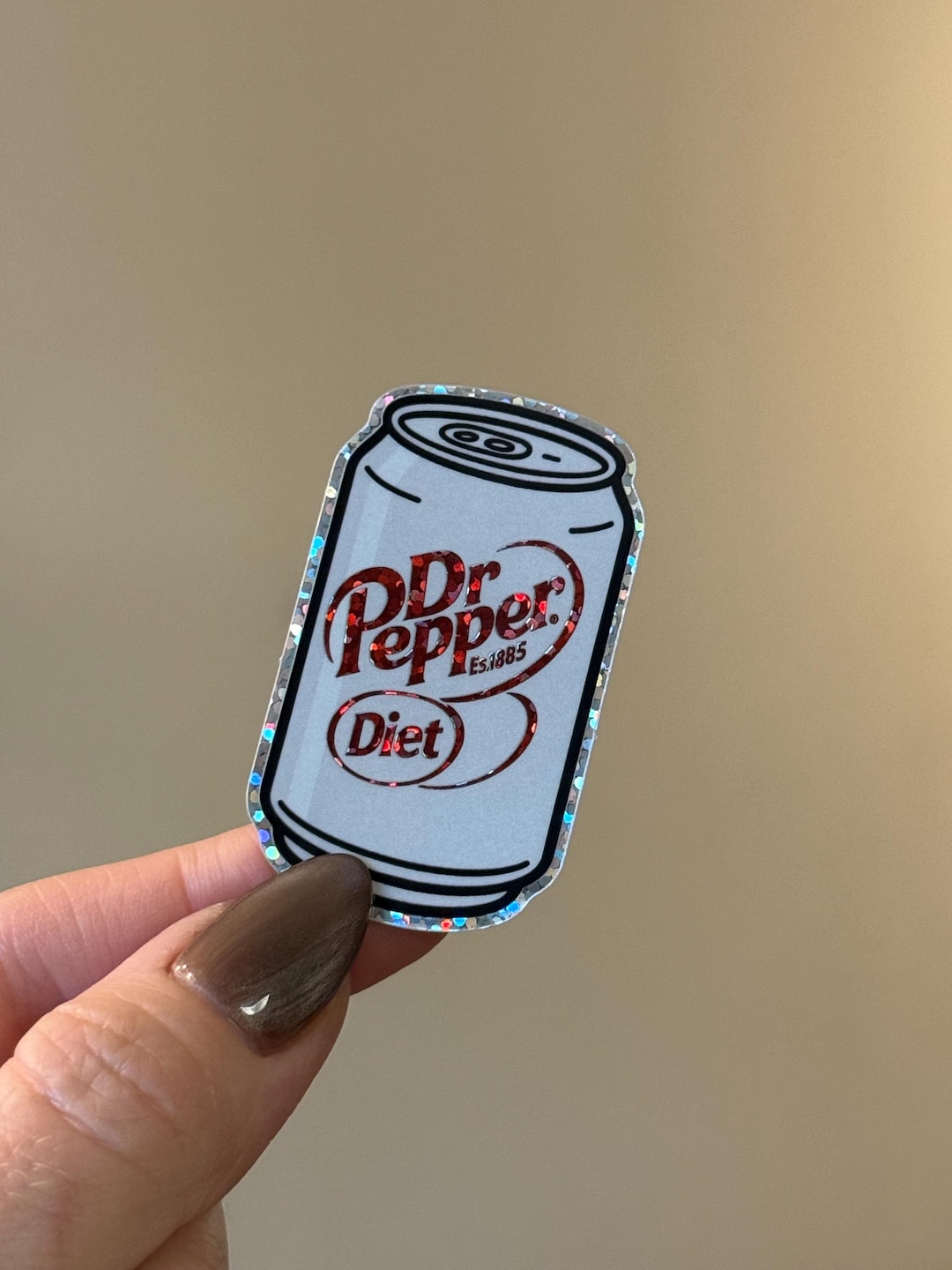 Mini Diet Dr Pepper Can Glitter Sticker, Funny Stickers, Water Bottle ...