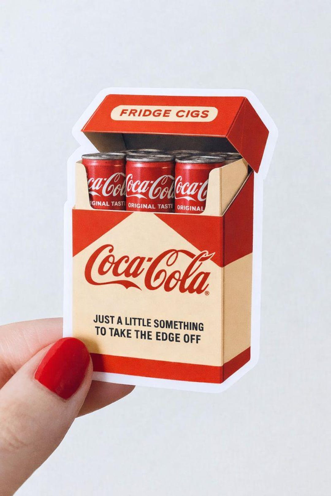 Coca-cola Funny Fridge Cigs Sticker - Matte Vinyl, Laptop or ...