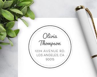 Return Address Labels Personalized Round Address Stickers - Etsy