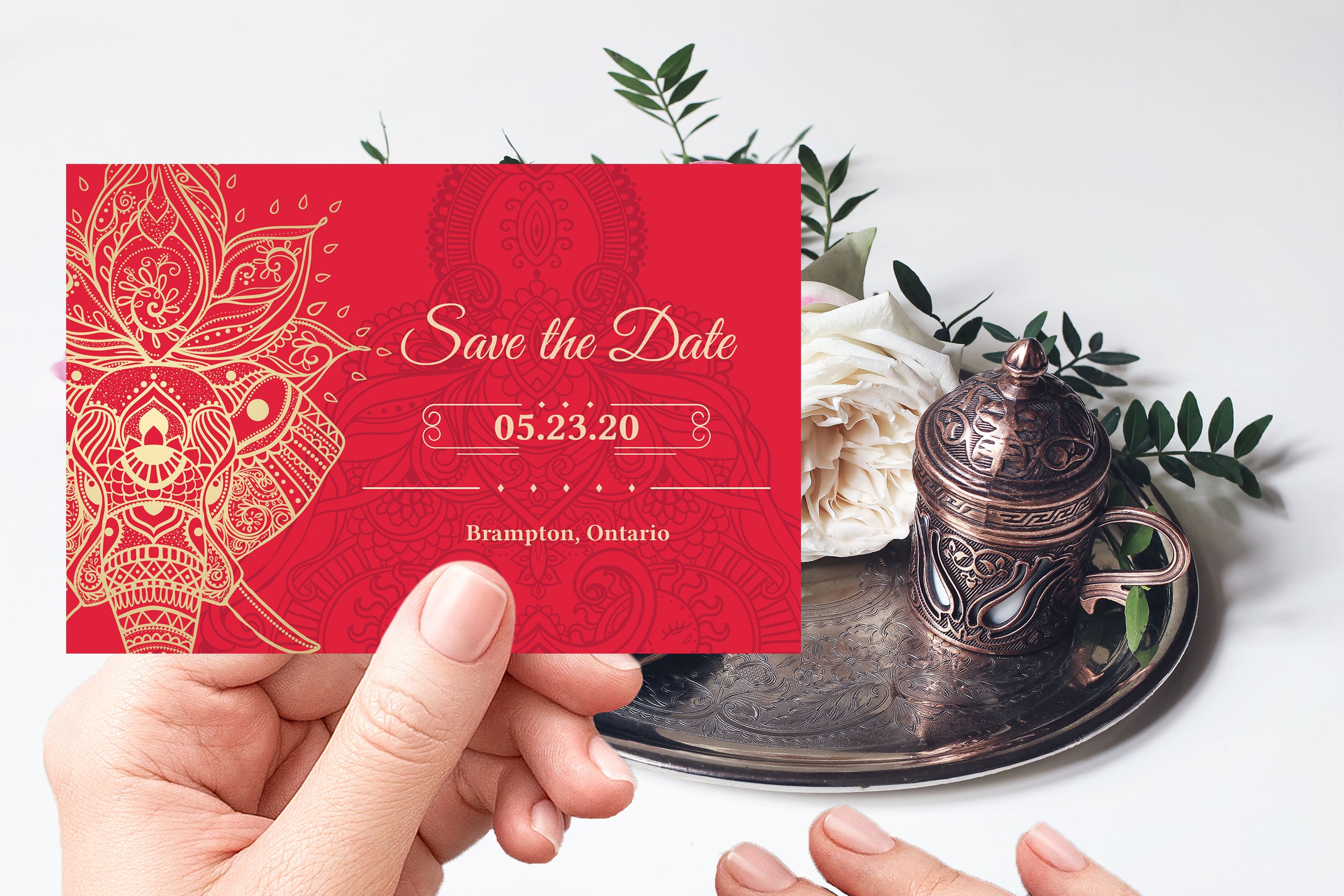 PRINTED | Indian Wedding Invitation Set, Red Invitation, Sangeet ...