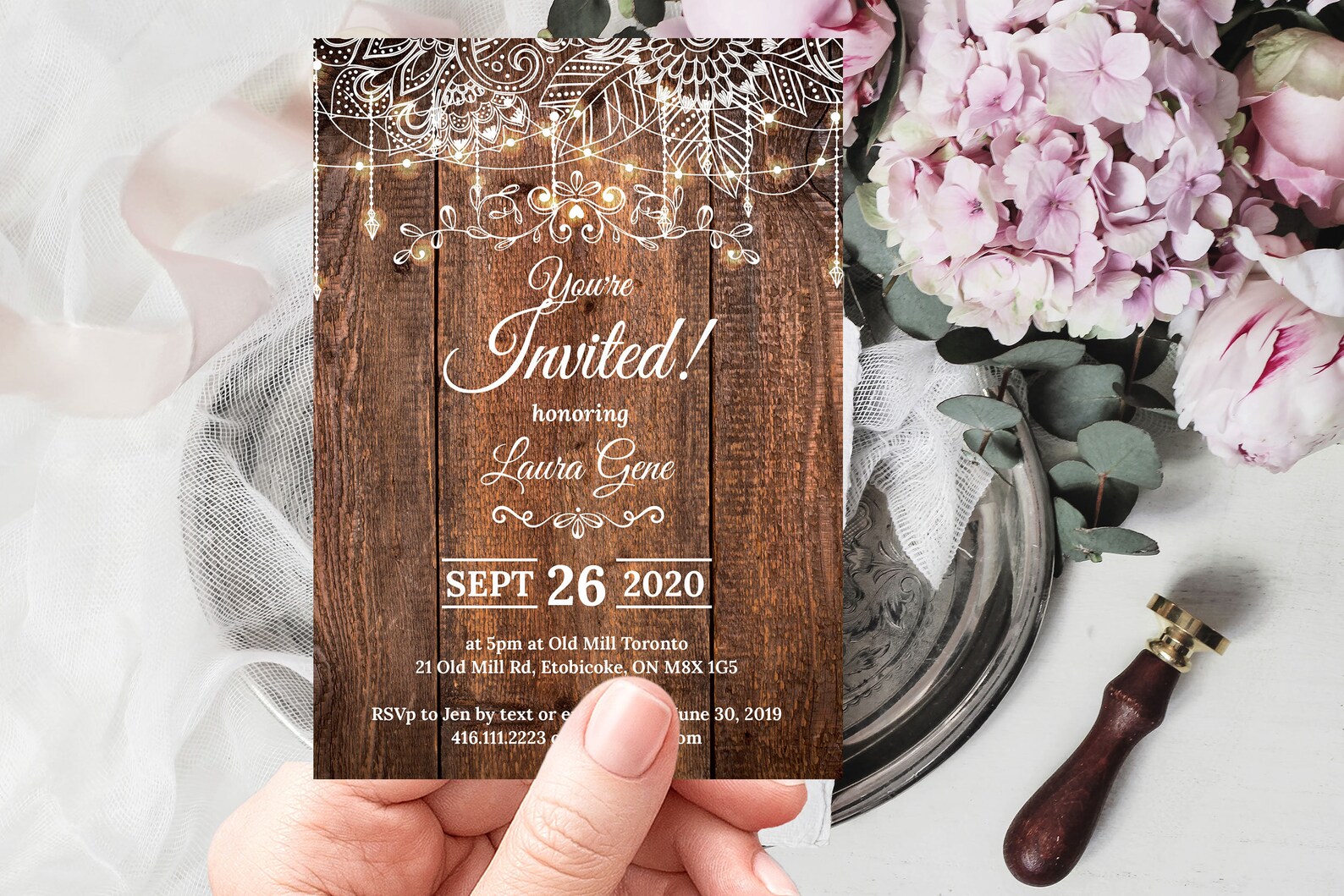 PRINTED | Country Wedding Invitation Set | Rustic Wedding | Burlap ...