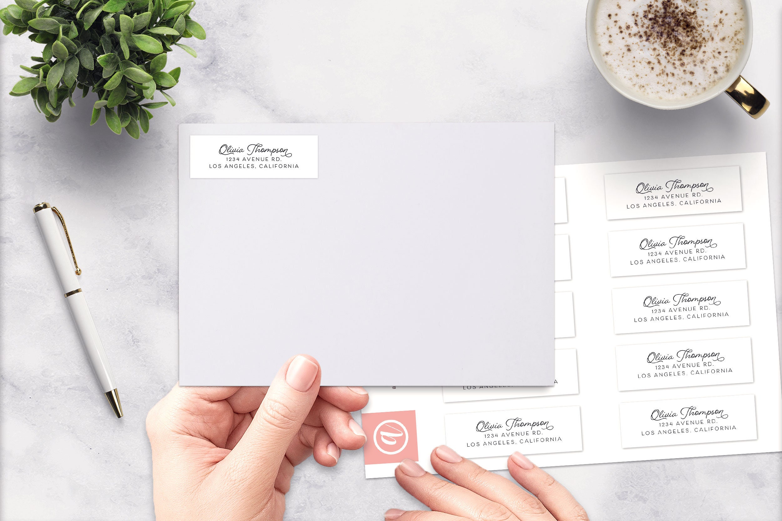 PRINTED | Custom Return Address Label Stickers, Gold Foil Wedding ...