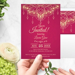 PRINTED | Indian Wedding Invitation Set, Sangeet, Mehendi, Tilak, Vidai ...