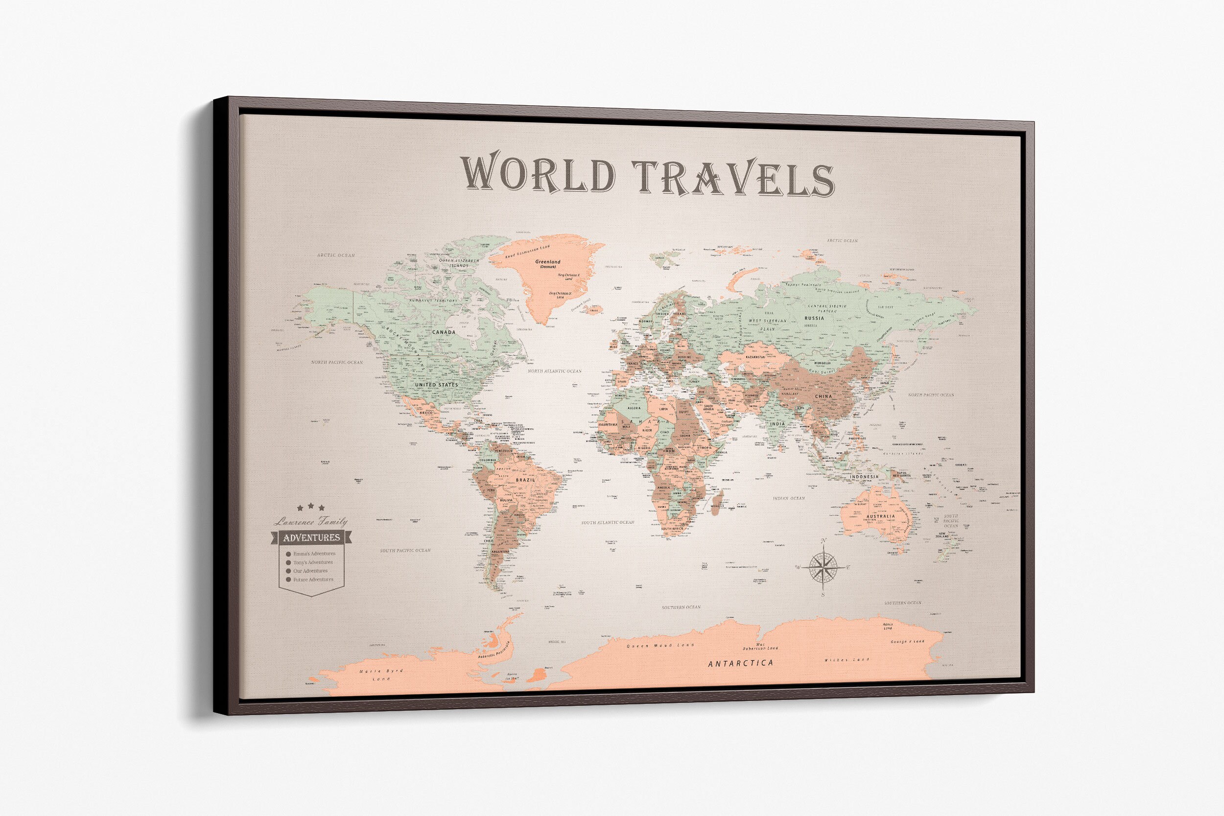 Push Pin World Map World Map Wall Art Print Push Pin World - Etsy Canada