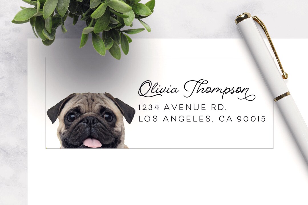 PRINTED | Custom Pet Return Address Label Sticker, Wedding Invitation ...