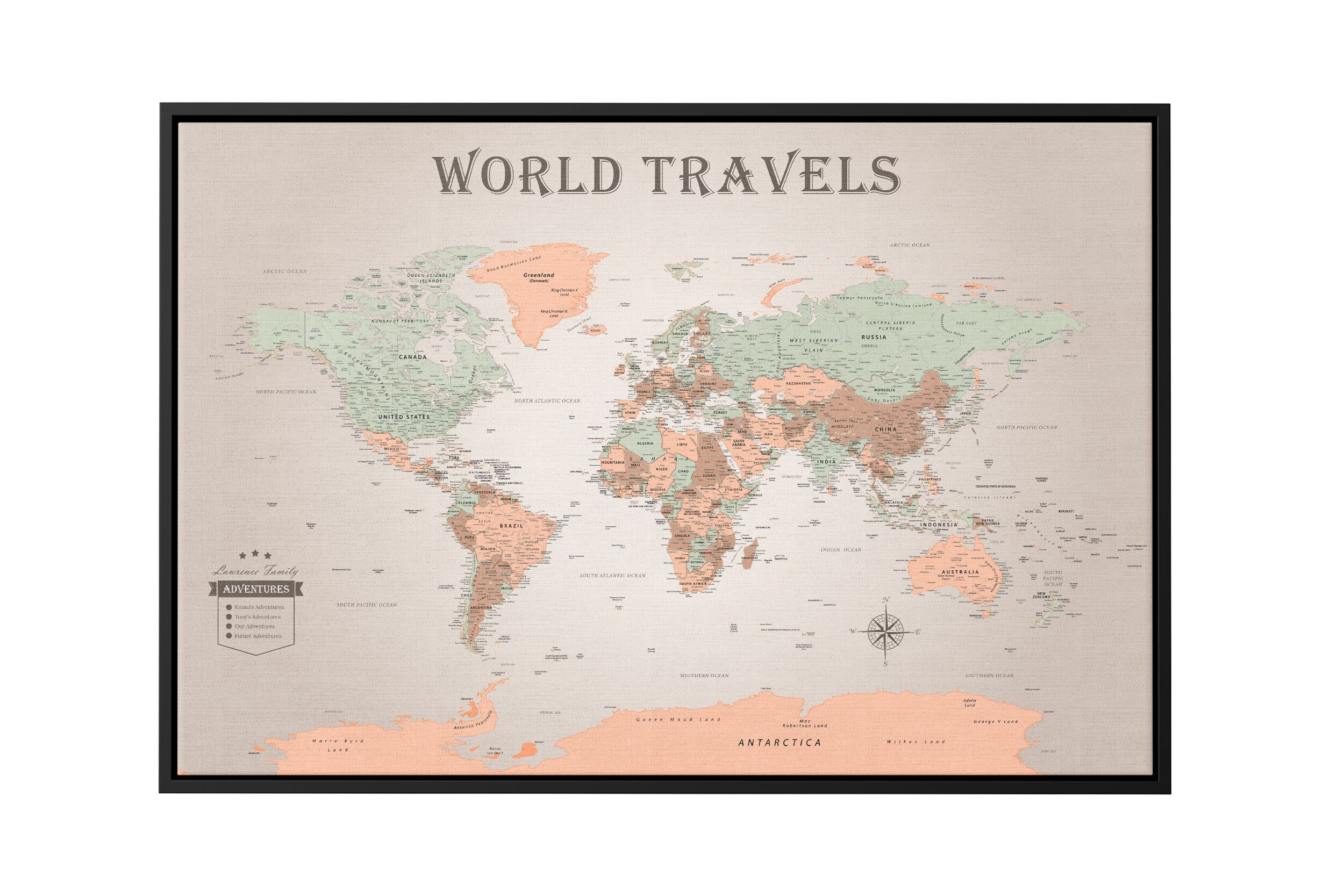 Push Pin World Map World Map Wall Art Print Push Pin World - Etsy Canada