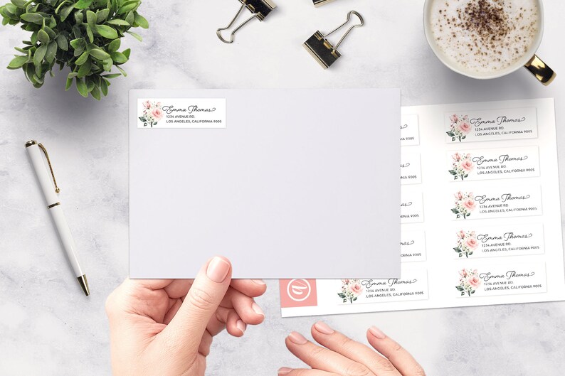 PRINTED | Floral Return Address Label Stickers, Wedding Invitation ...