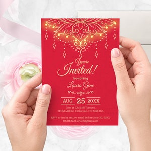 PRINTED | Indian Wedding Invitation Set, Party Invitation, Sangeet ...