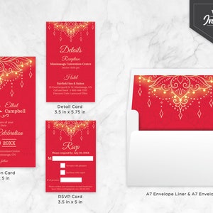 PRINTED | Indian Wedding Invitation Set, Party Invitation, Sangeet ...