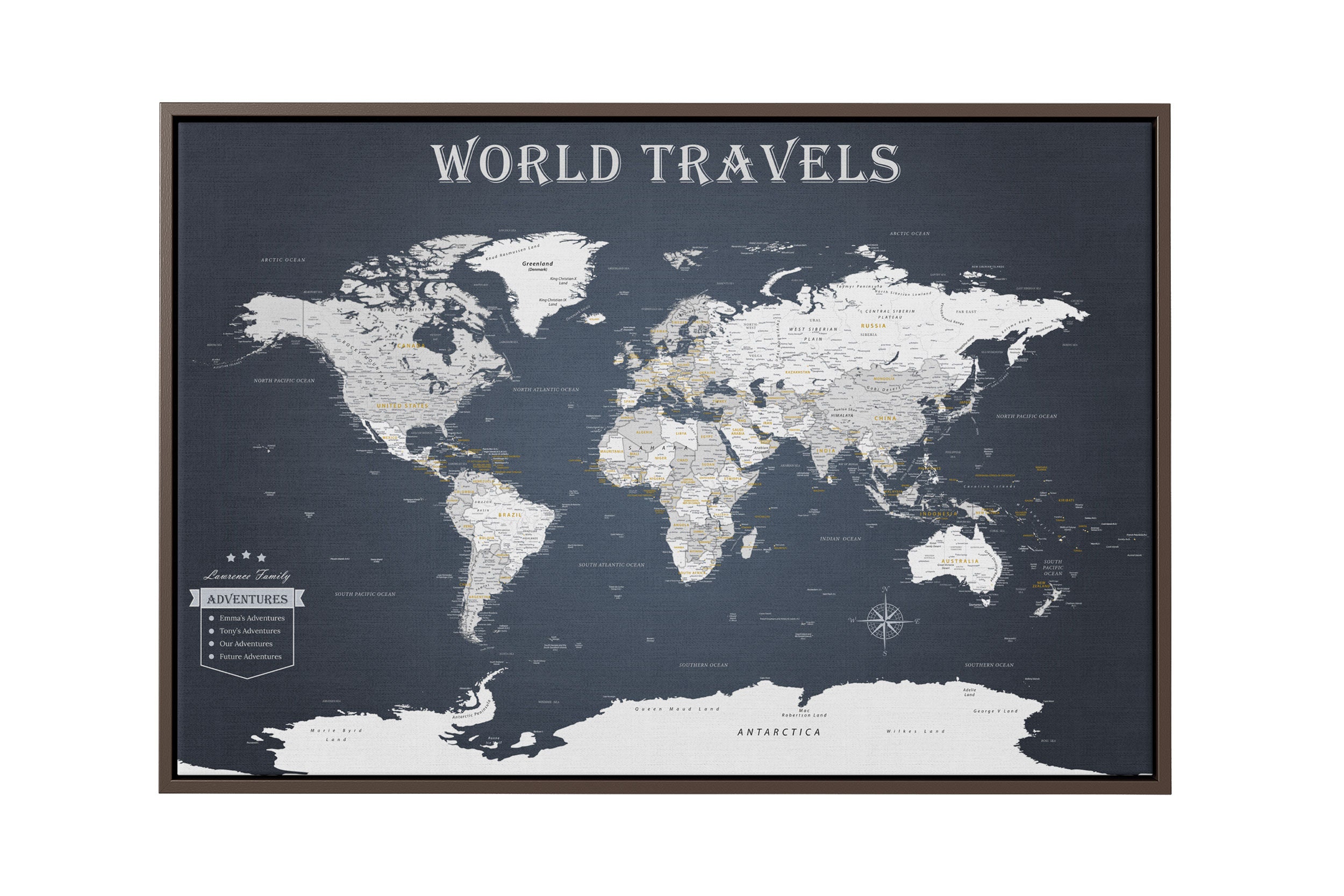 Push Pin World Map World Map Wall Art Print Push Pin World - Etsy