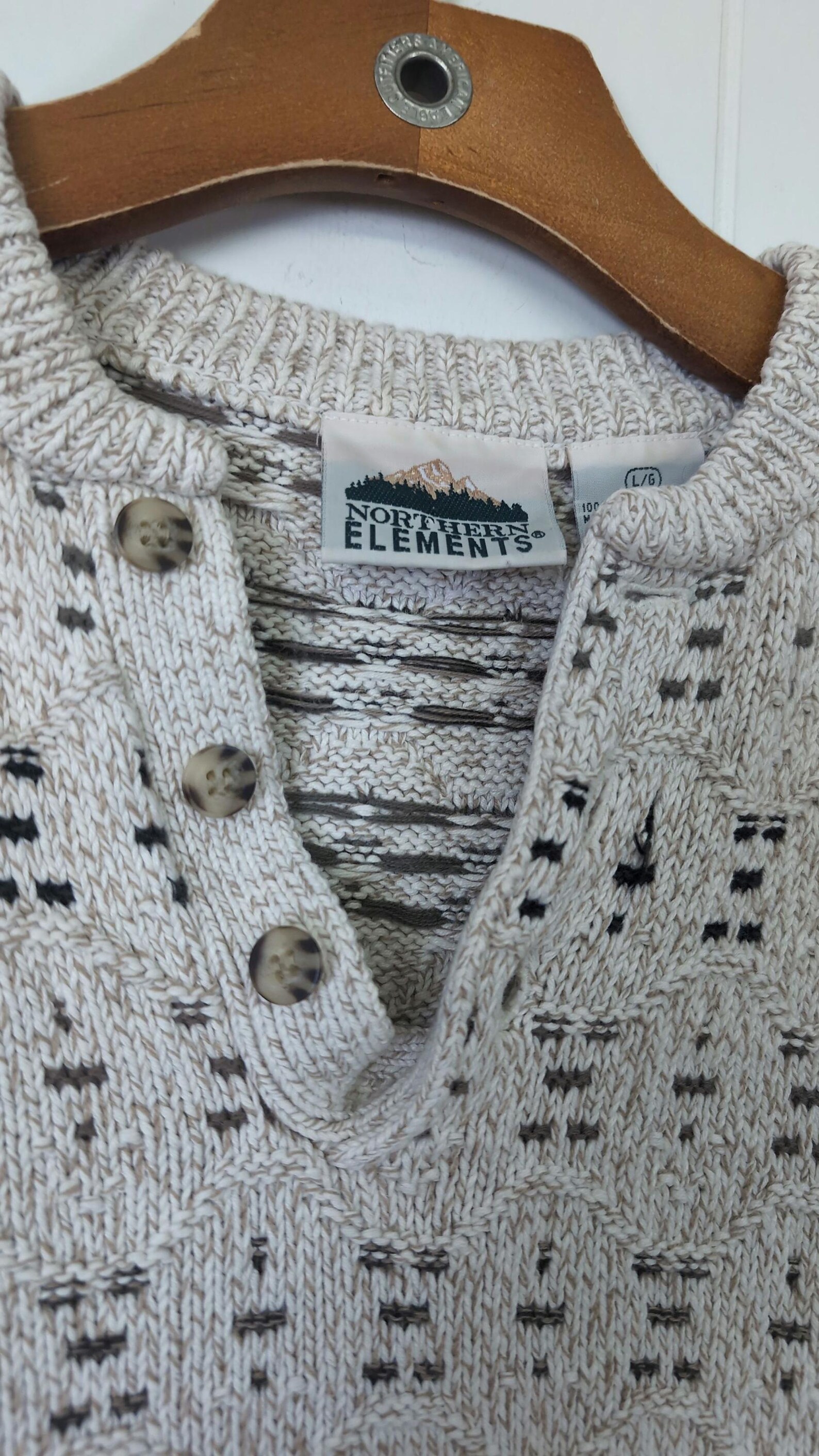 Vintage Grandpa Knit Wool Heavy Warm Winter Sweater Retro Preppy Dad ...