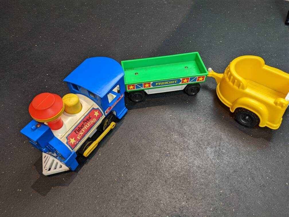 Vintage 89s 90s Fisher Price Express Train Set Trio / Retro Toy Kids ...