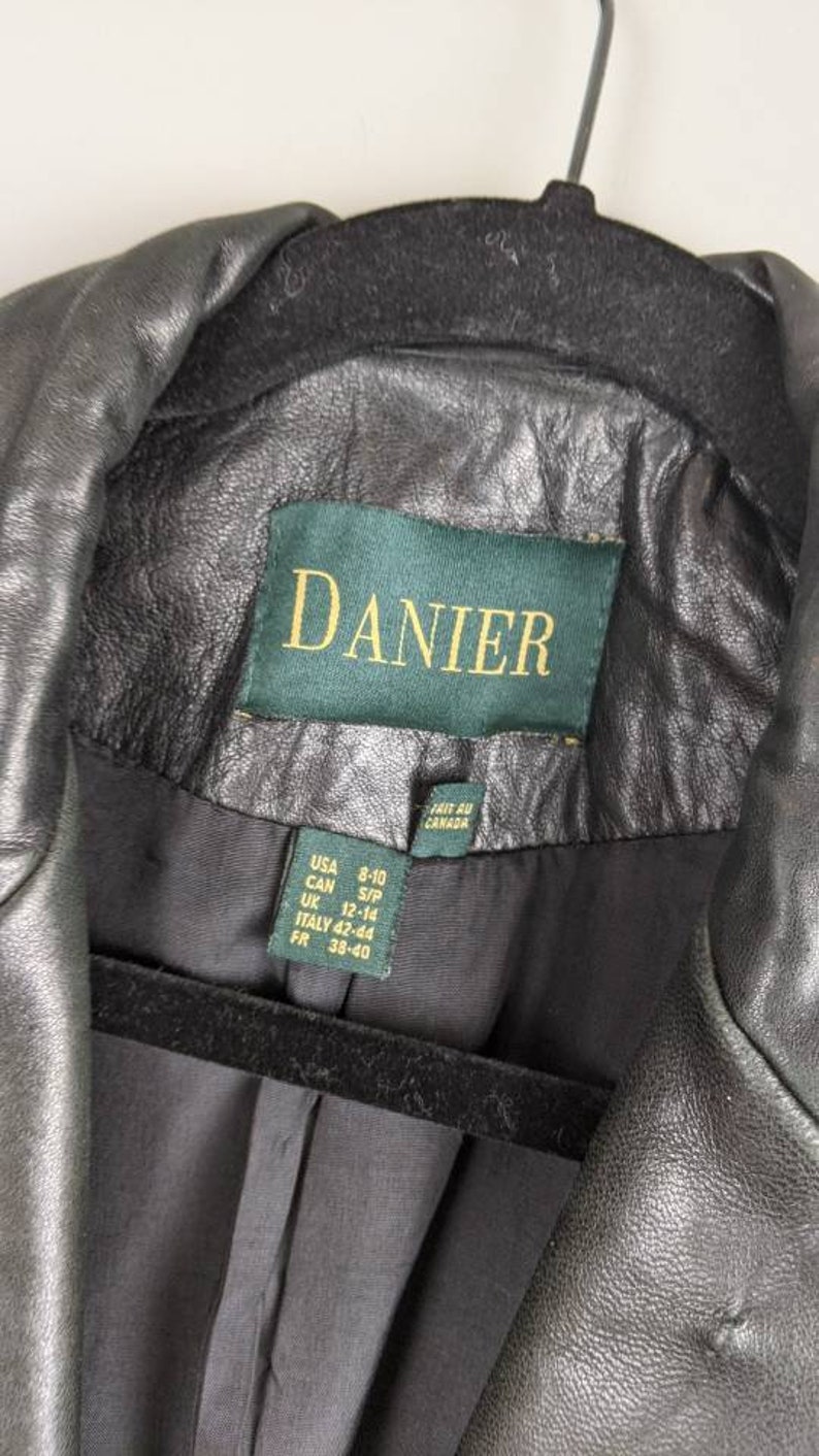 Vintage Danier Black Leather Jacket ~ Blazer Button Down 90s Vintage Leather Coat Matrix Vibes ...