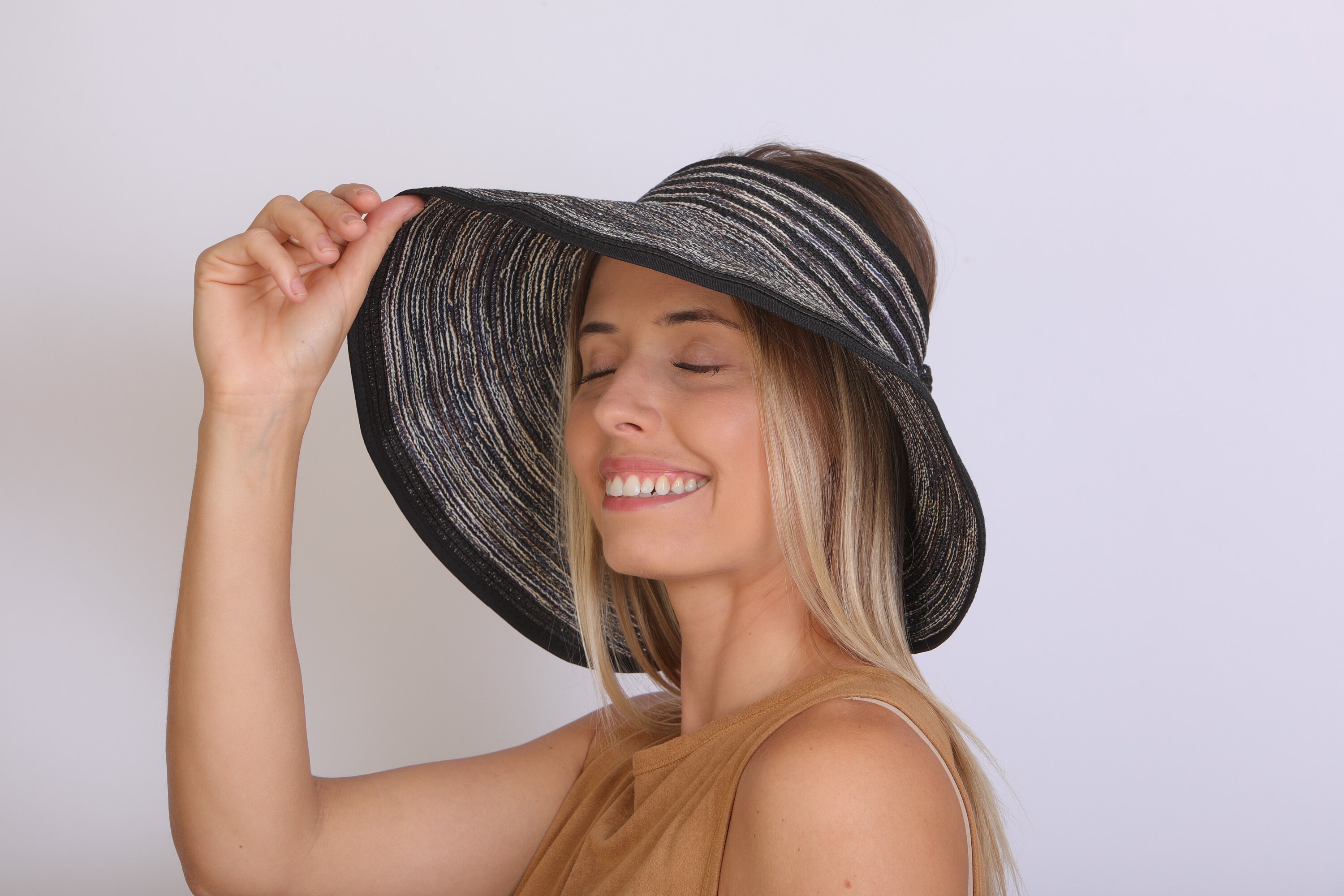 Sun Visor Woman Foldable Roll-up Straw Visor Wide Brim Visor - Etsy